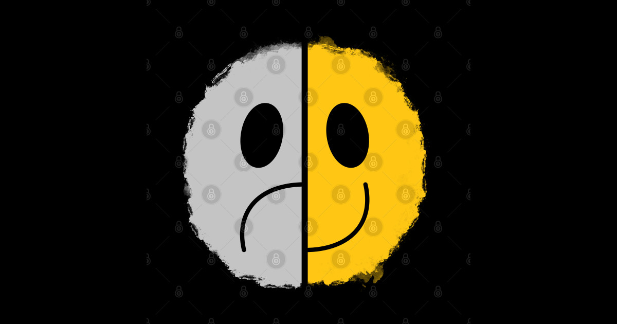 Happy sad face - Emoji - Sticker | TeePublic