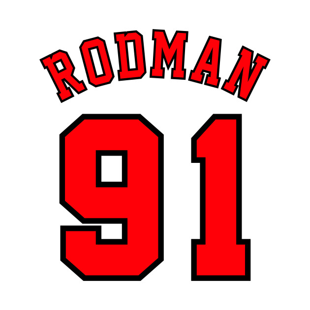 Dennis Rodman 91 Jersey - Dennis Rodman - T-Shirt | TeePublic