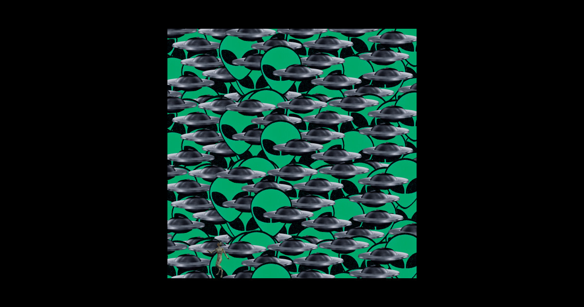 ufo green alien pattern - Ufo - Magnet | TeePublic