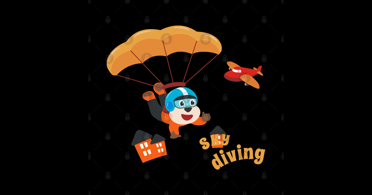 Vector illustration of a cute skydiver. - Skydiving Theme Party ...