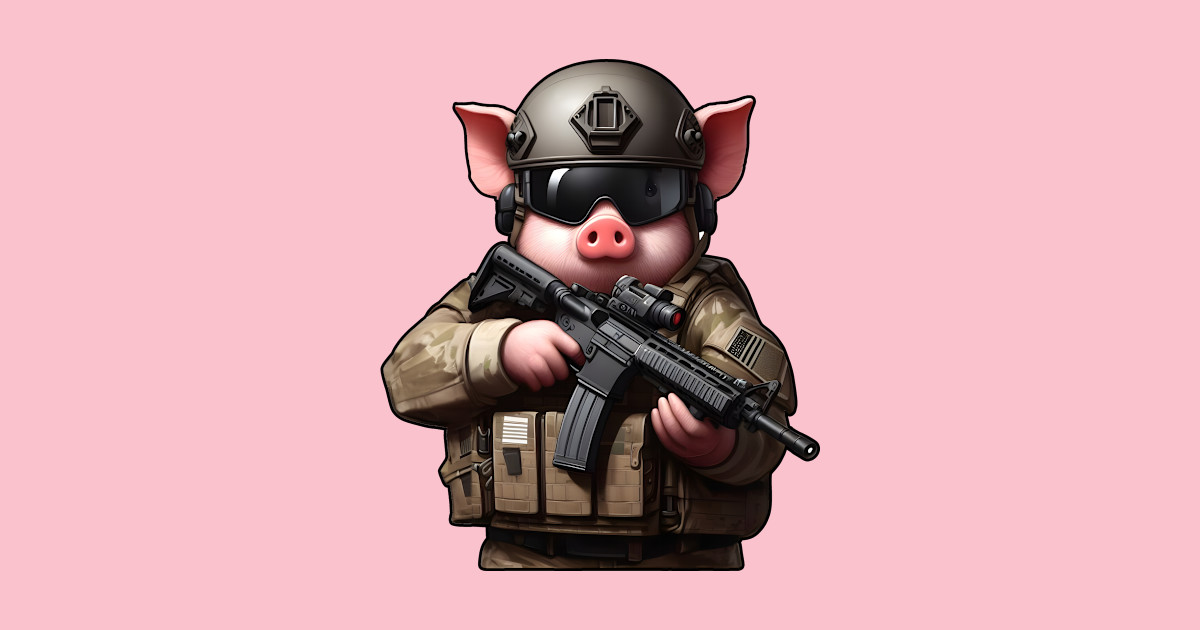 Tactical Pig - Pig - T-Shirt | TeePublic