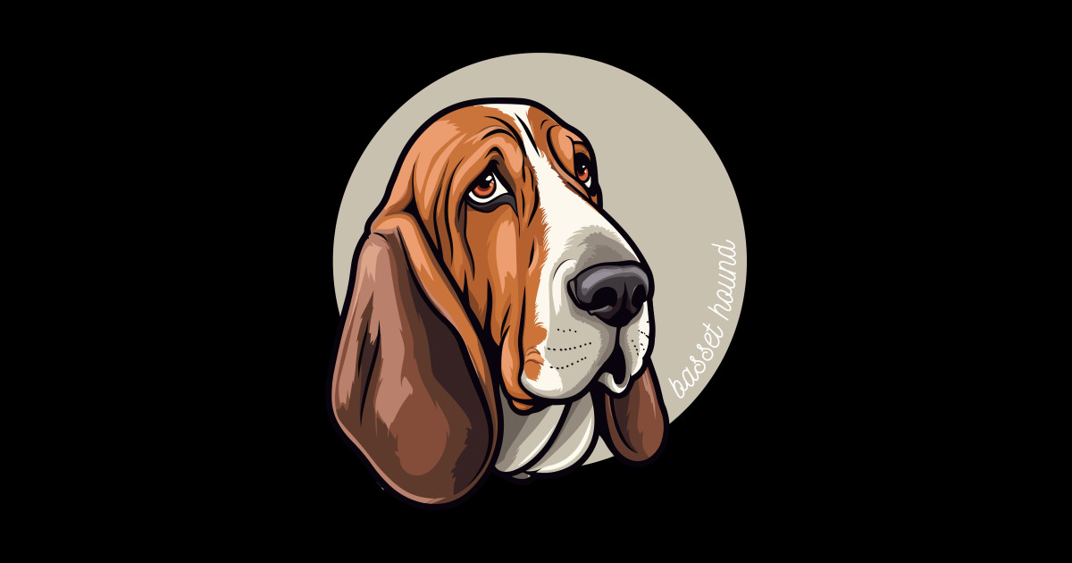Basset Hound Dog Breed Cursive Graphic - Basset Hound - Sticker | TeePublic