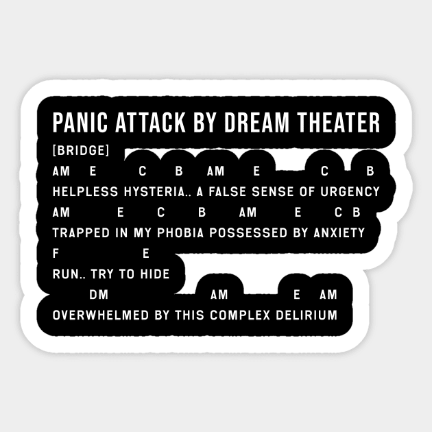 Panic Attack Chords Lyrics - Progressive Rock - Sticker | TeePublic