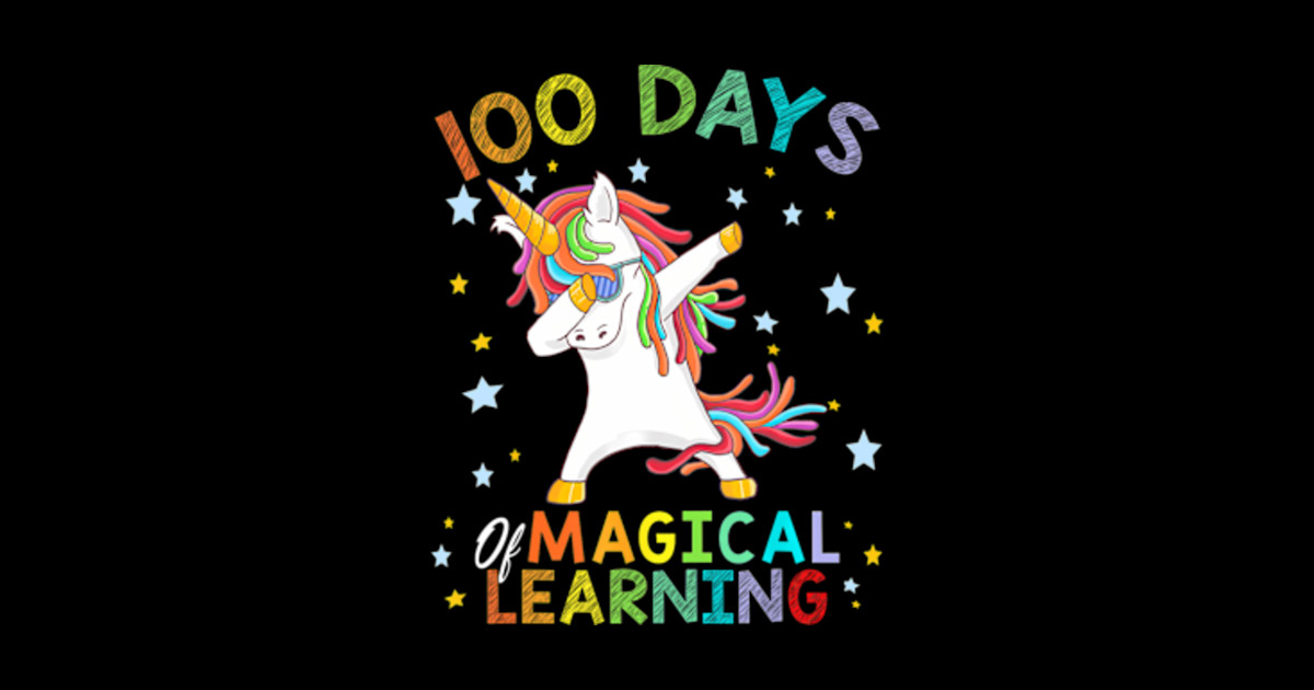 100Th Day Of School Dabbing Unicorn 100 Days Learning - 100th Day Of School Dabbing Unicorn 100 ...