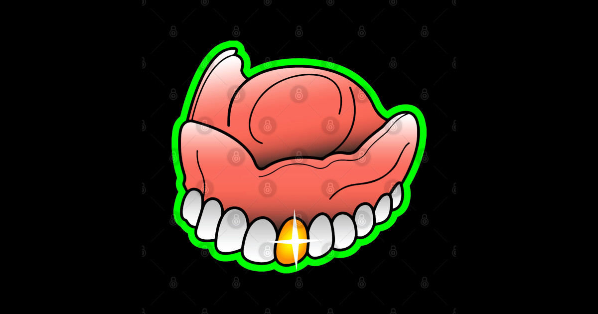 Pimp Tooth - False Teeth - Sticker | TeePublic