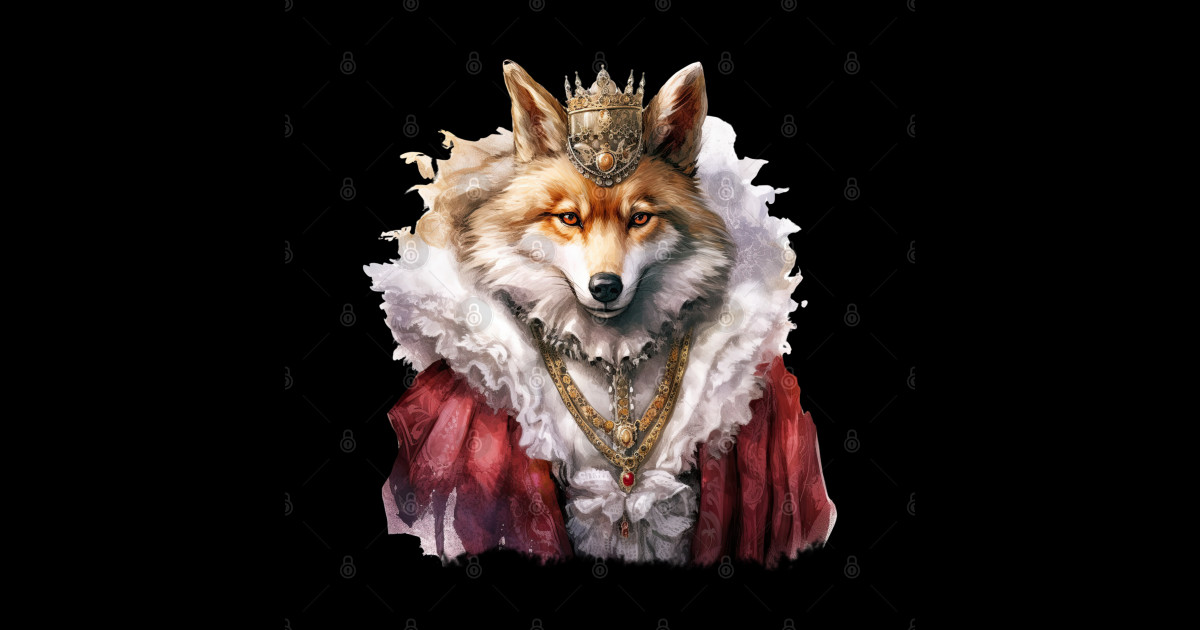 Watercolor Victorian Wolf #6 - Wolf - Sticker | TeePublic
