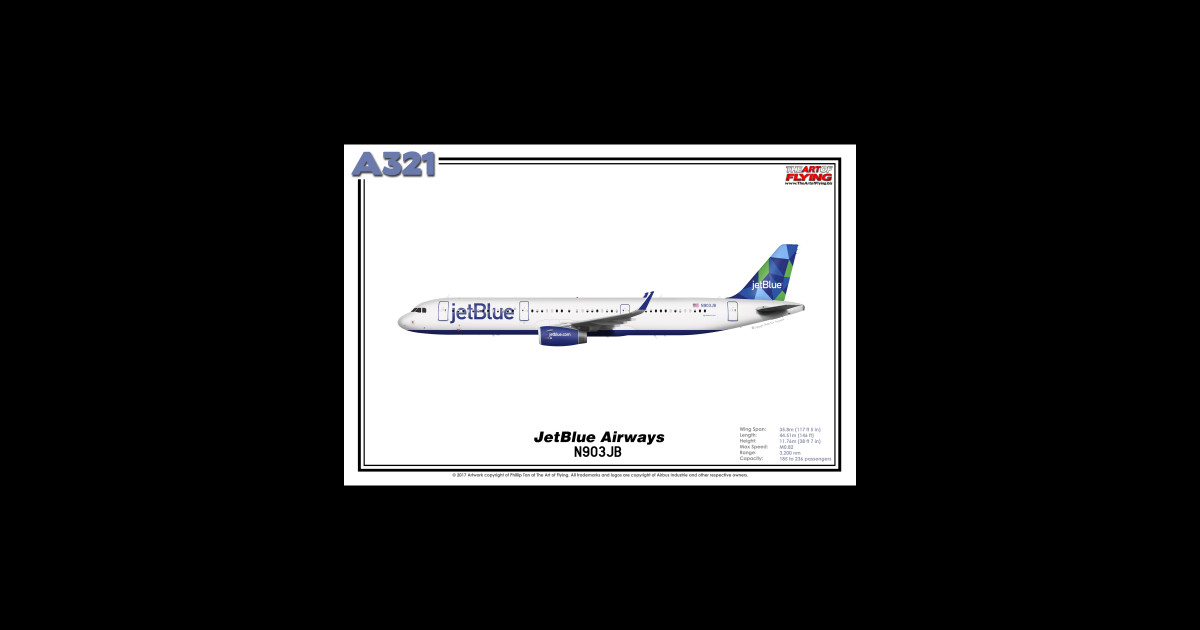 Airbus A321 - JetBlue Airways (Art Print) - A321 - Posters and Art ...