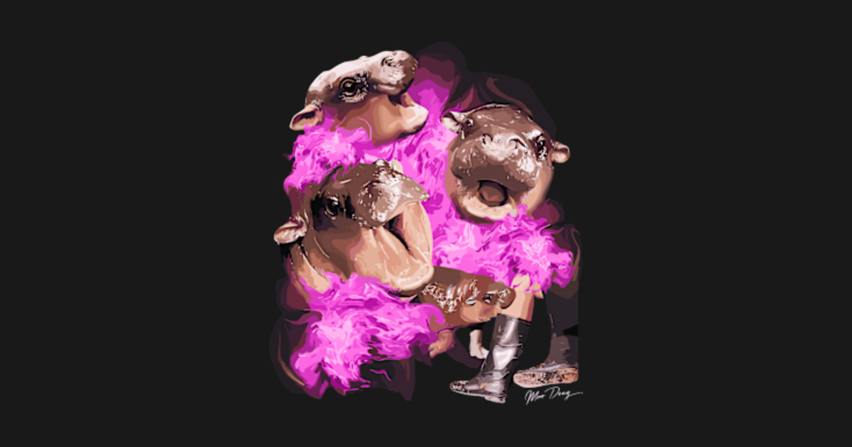 Moo Deng Is Fire Pink! - Moo Deng Hippo - T-Shirt | TeePublic