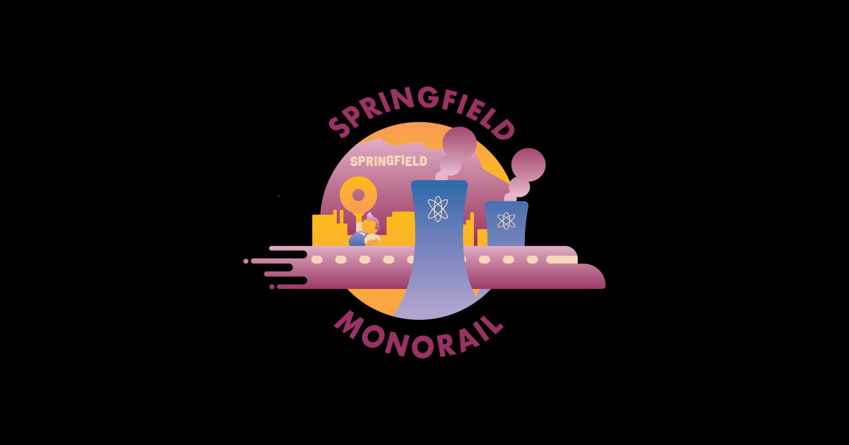 Springfield Monorail - Simpsons Funny - Sticker | TeePublic