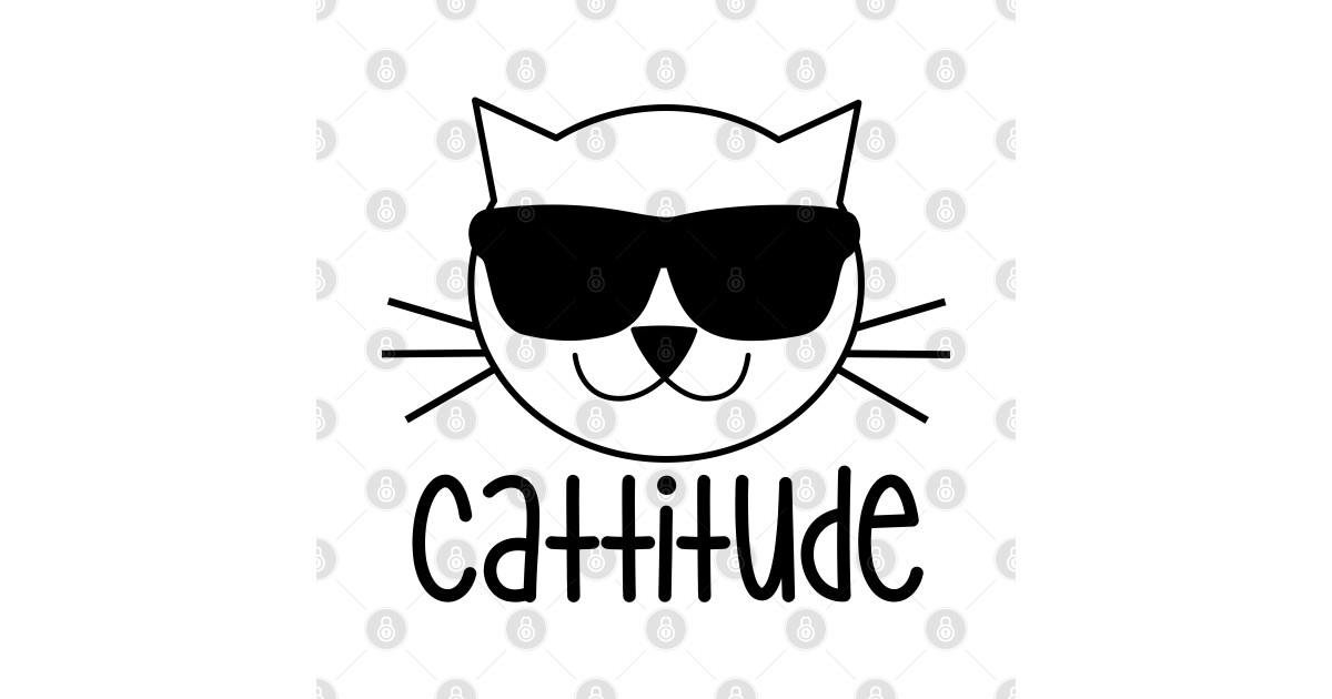 Cattitude - Cattitude - Sticker | TeePublic