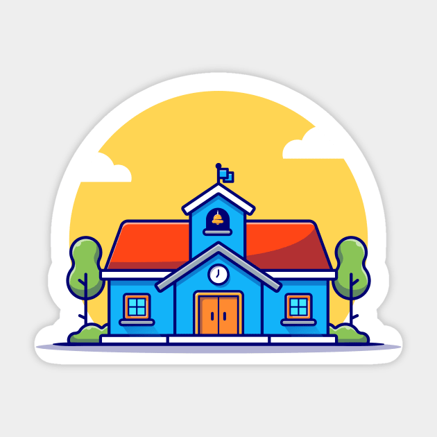 School Building - School - Sticker | TeePublic