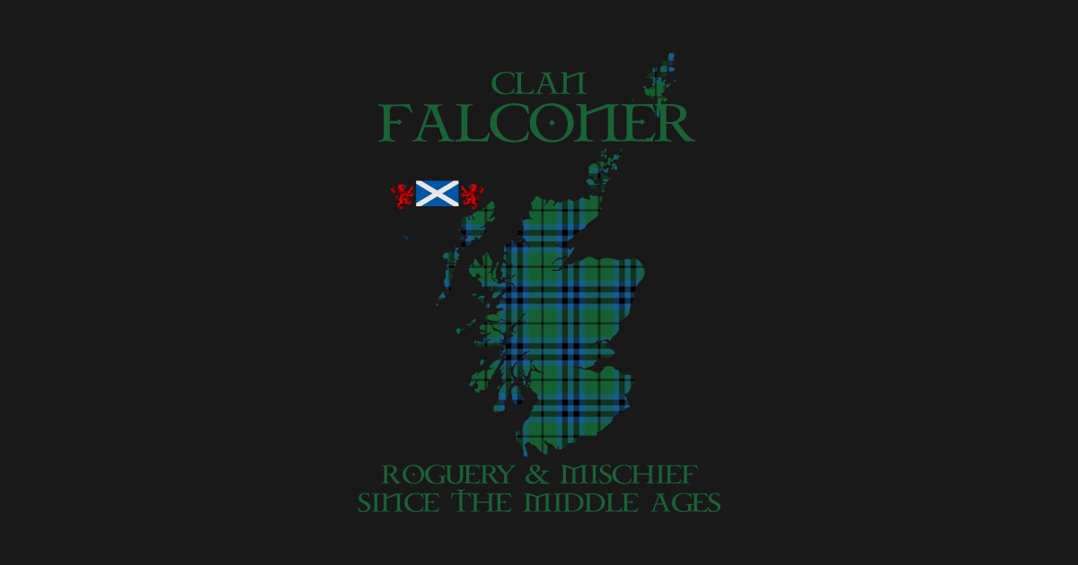 Clan Falconer tartan Scotland map Saltire flag and lion rampant ...