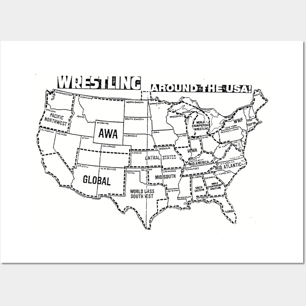80s Wrestling Territories Map - Pro Wrestling - Posters and Art Prints ...