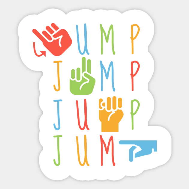 ASL Jump- Kids Sign Language - Sign Language - Sticker | TeePublic