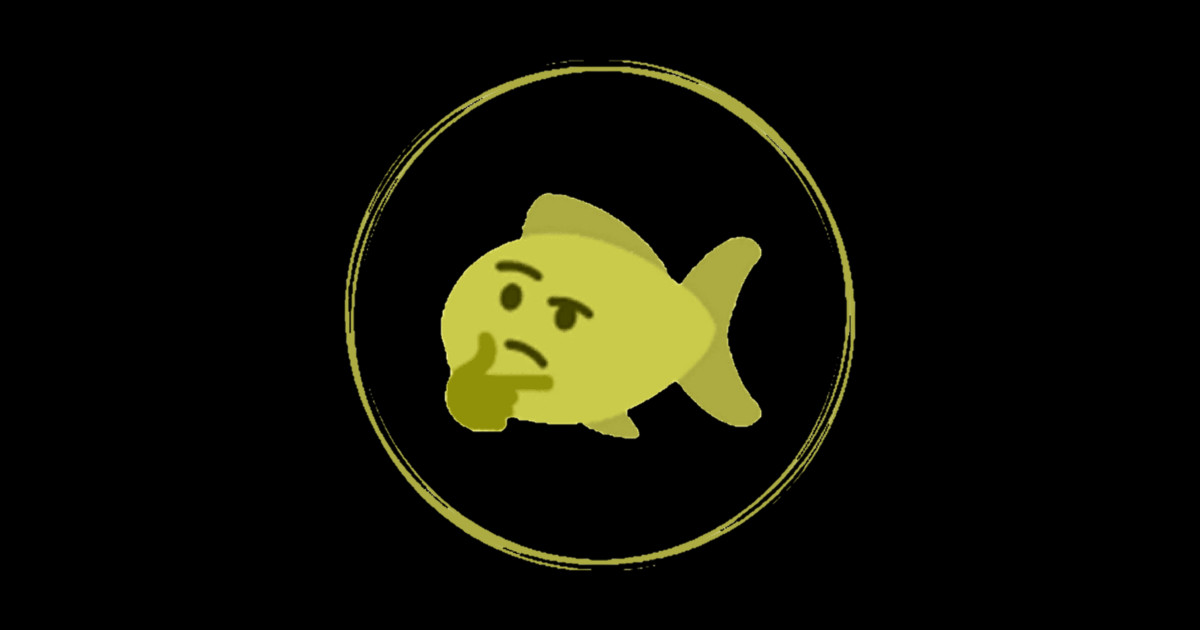 Thinking Fish Emoji Green - Emoji - Sticker | TeePublic