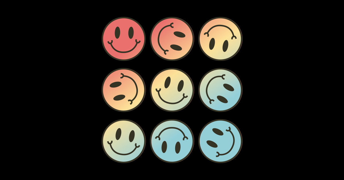 Smiley Face Pattern - Preppy Smiley Face - Sticker | TeePublic