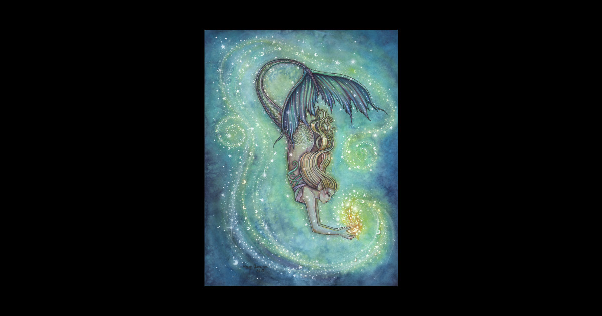 Celestial Sea Mermaid Fantasy Art by Molly Harrison - Mermaid - Sticker ...