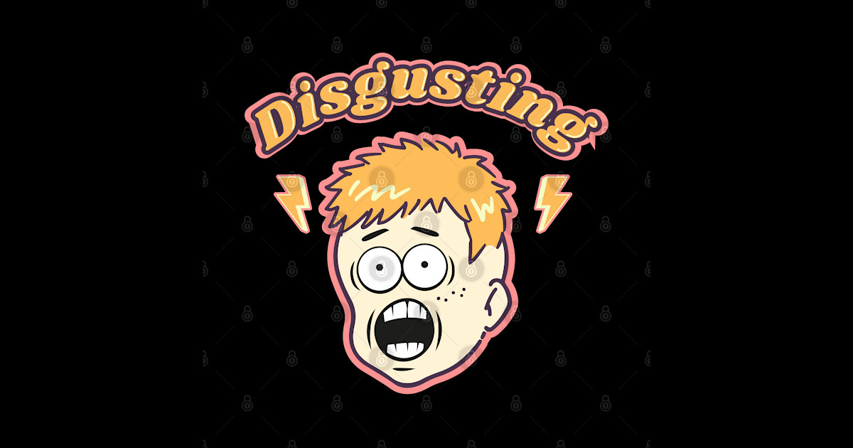 Disgusting - Shocked Face - Sticker | TeePublic