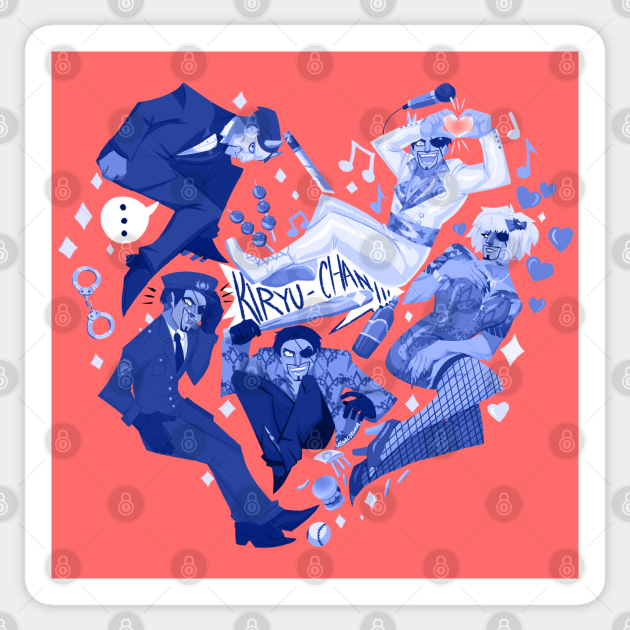 Majima Everywhere Heart- Blue - Majima - Sticker | TeePublic