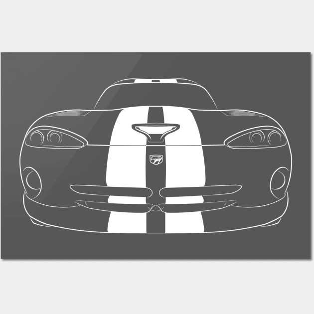 Dodge Viper GTS ACR - front stencil white - Viper Gts - Posters and Art ...