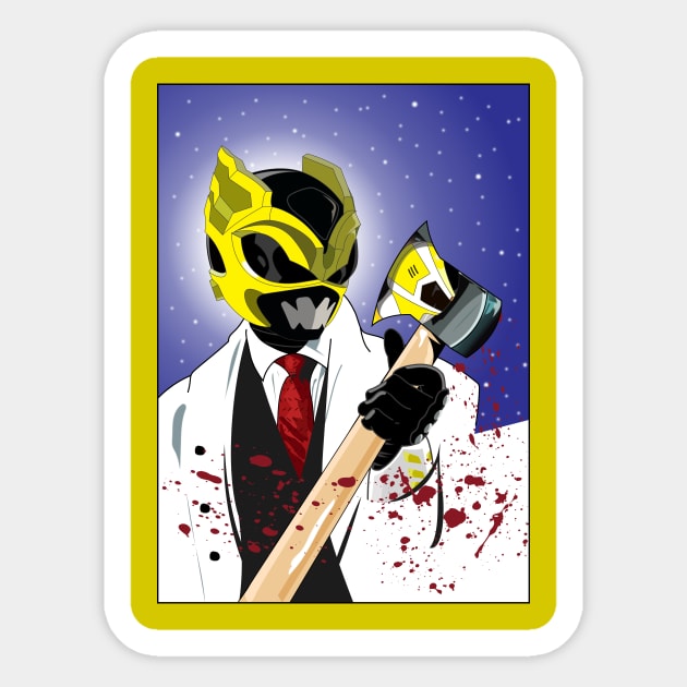 American Psycho Ranger Yellow - Power Rangers - Sticker | TeePublic