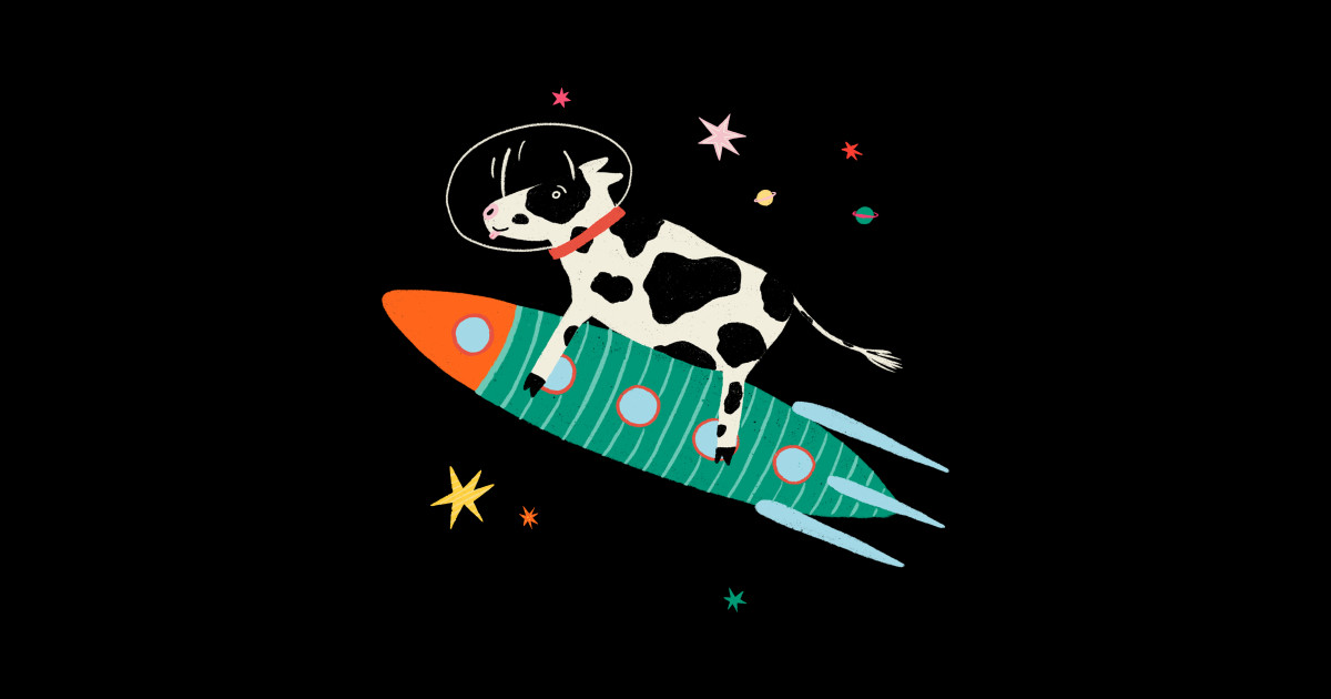 Cow in Space - Cow Astronaut - Sticker | TeePublic