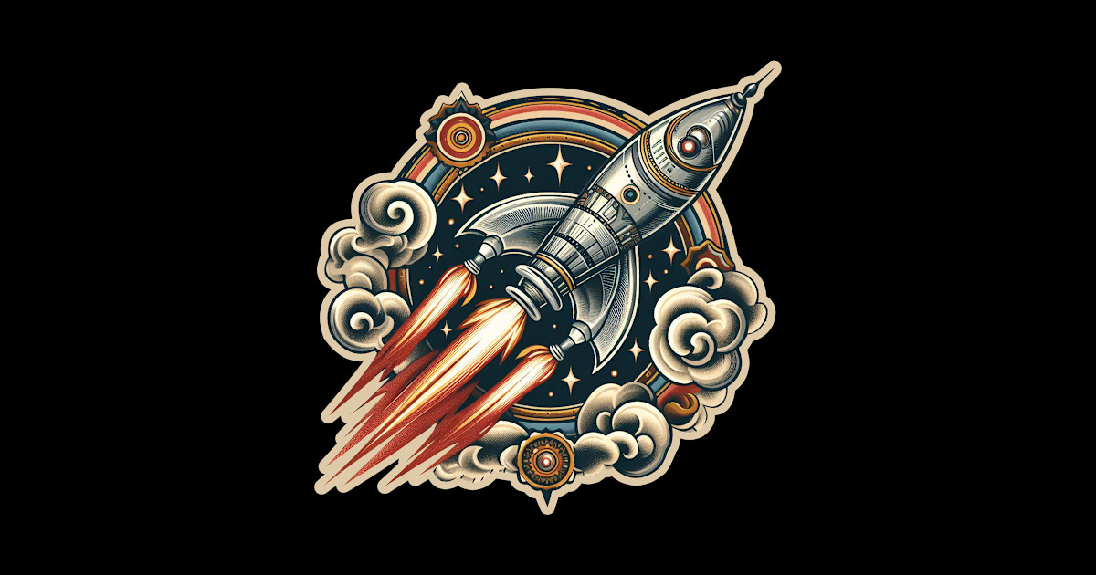 traditional rocket ship tattoo - Rocket Ship - Sticker | TeePublic