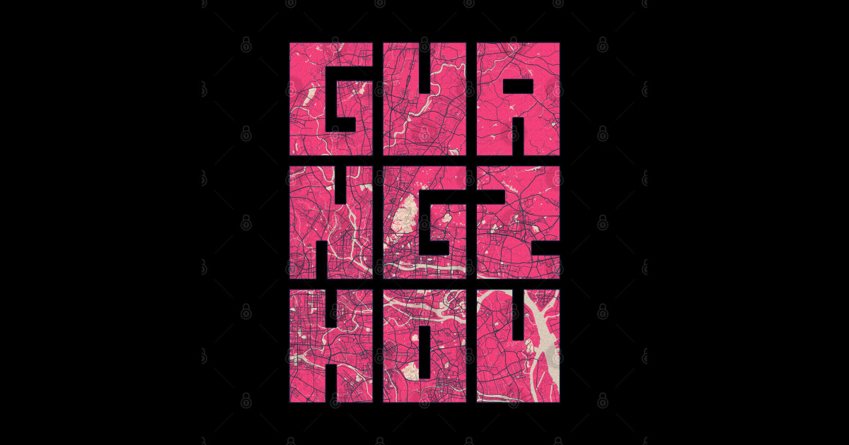 Guangzhou, Guangdong, China City Map Typography - Blossom - Guangzhou ...