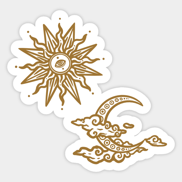 Sun and Moon - Moon - Sticker | TeePublic