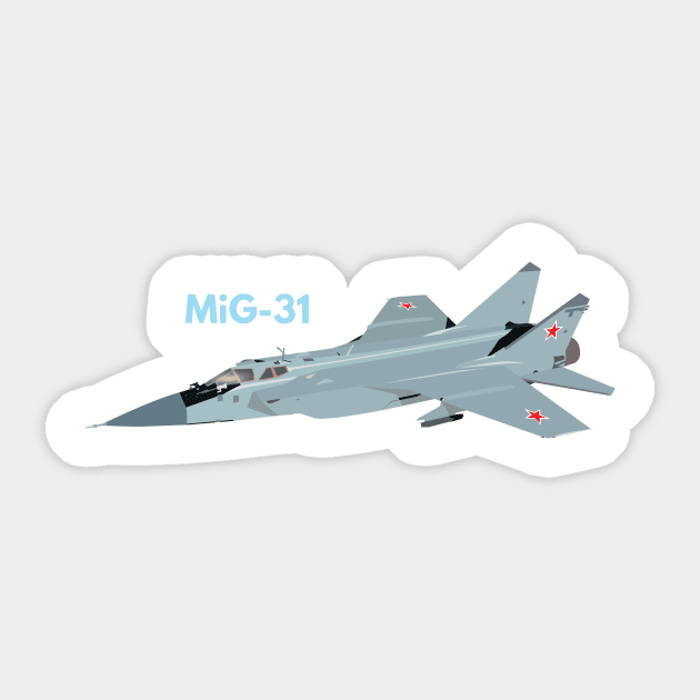MiG-31 Russian Soviet Interceptor Aircraft - Mig31 - Sticker | TeePublic