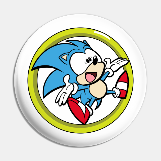 Classic Sonic Jump - Sonic - Pin | TeePublic
