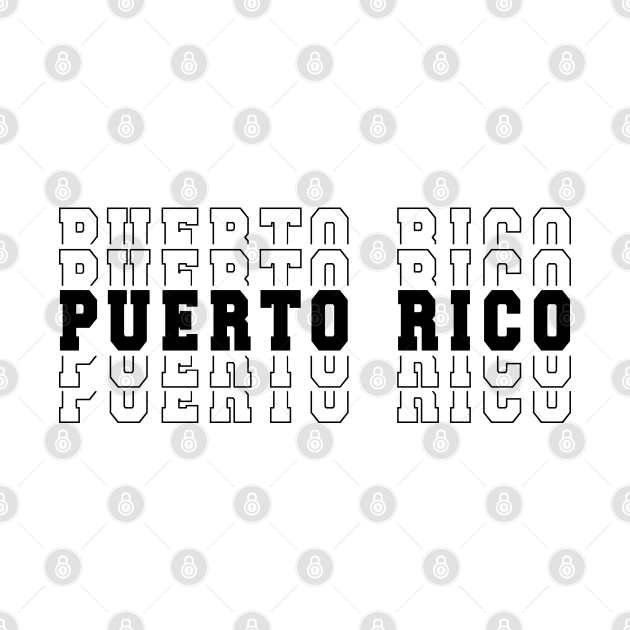 Puerto Rico Stacked Black Color - Puerto Rico - T-Shirt | TeePublic