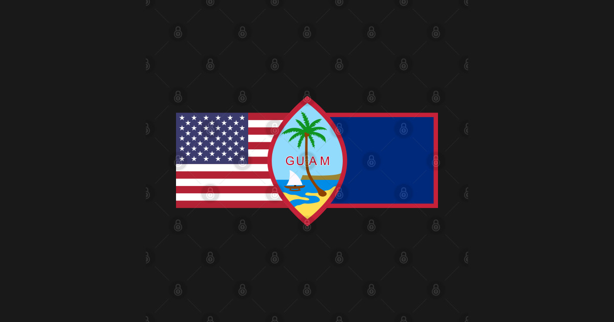 Guam Seal And Flag & American Flag - Guam - Sticker | TeePublic