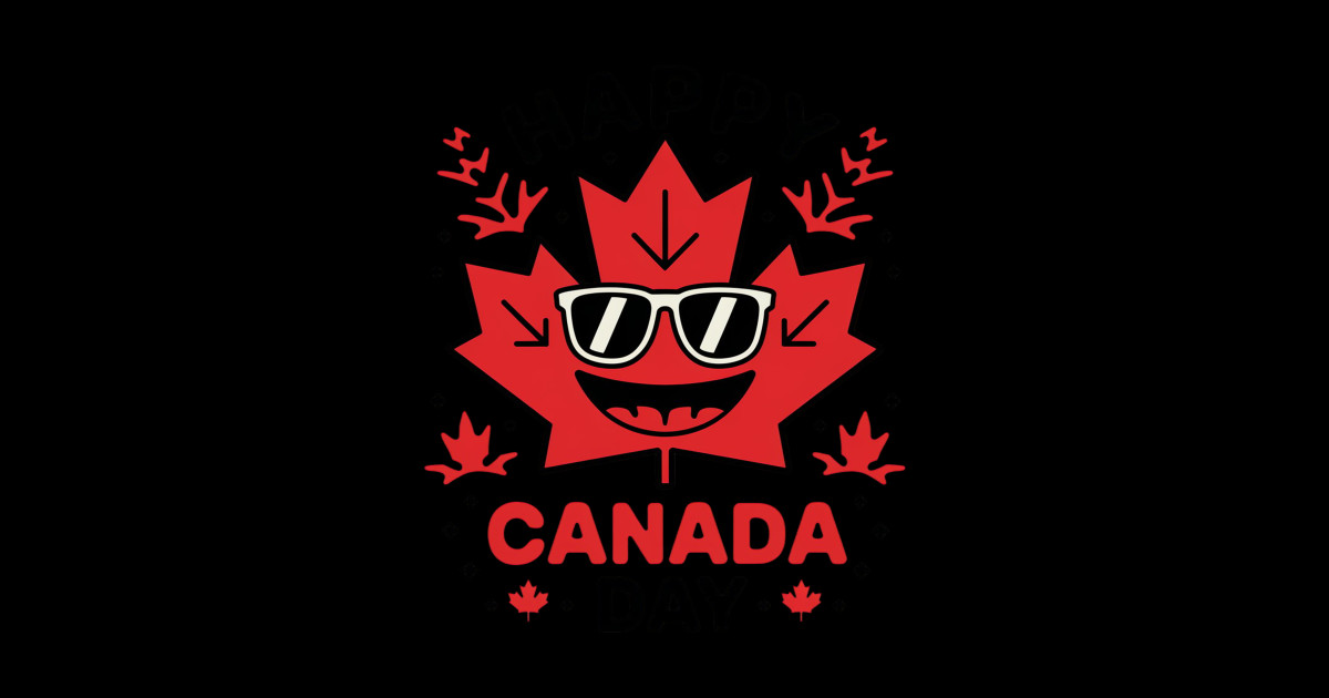 Happy Canada Day Funny Maple Leaf Canada Day - Canada Day - Sticker ...