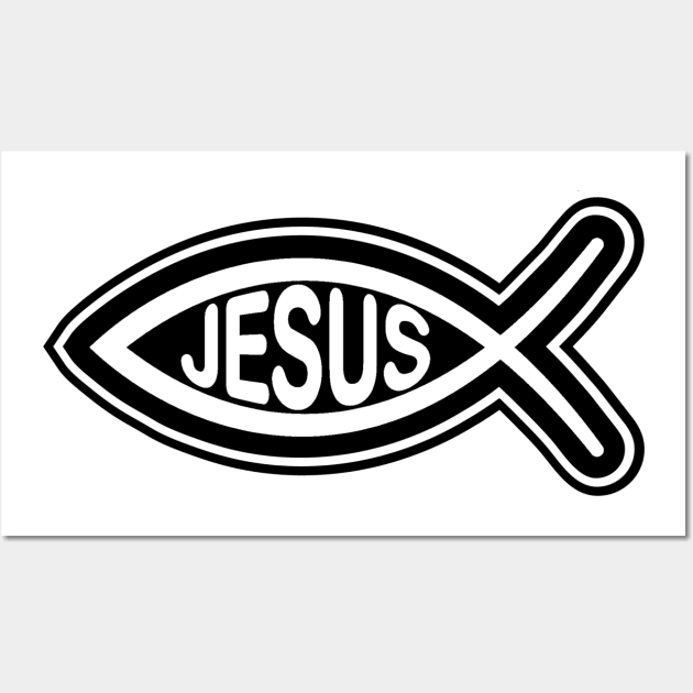 Jesus fish Christian religious symbol black and white - Jesus Fish ...