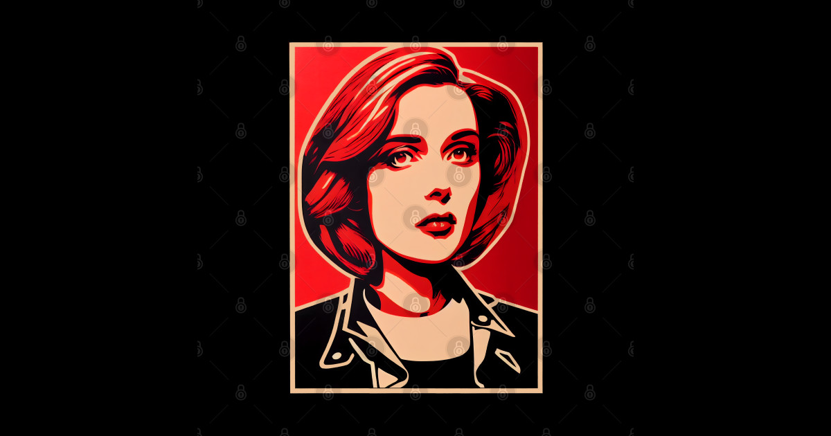Scully poster - Red - Sticker | TeePublic