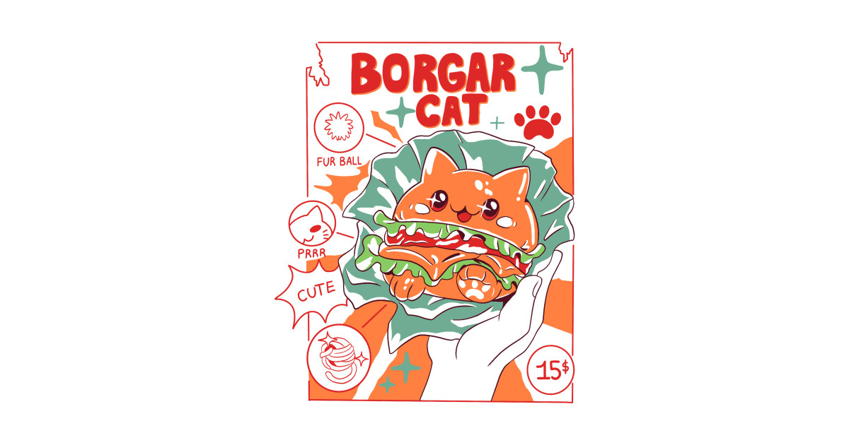 Borgar cat - Cat Lover Gifts - T-Shirt | TeePublic