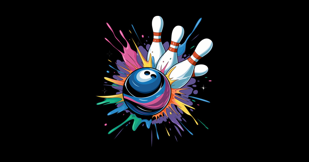 Colorful Bowling Game Day Bowling Cute Colorsplash Ball - Colorful ...