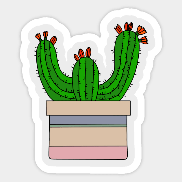 Cute Cactus Design #76: Trident Cactus - Cactus - Sticker | TeePublic