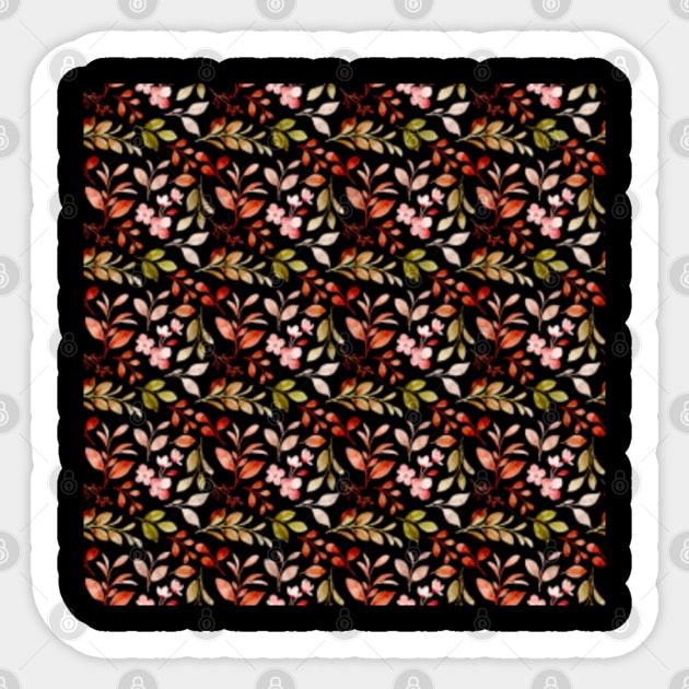 Flower and Leaf Pattern - Pattern - Sticker | TeePublic