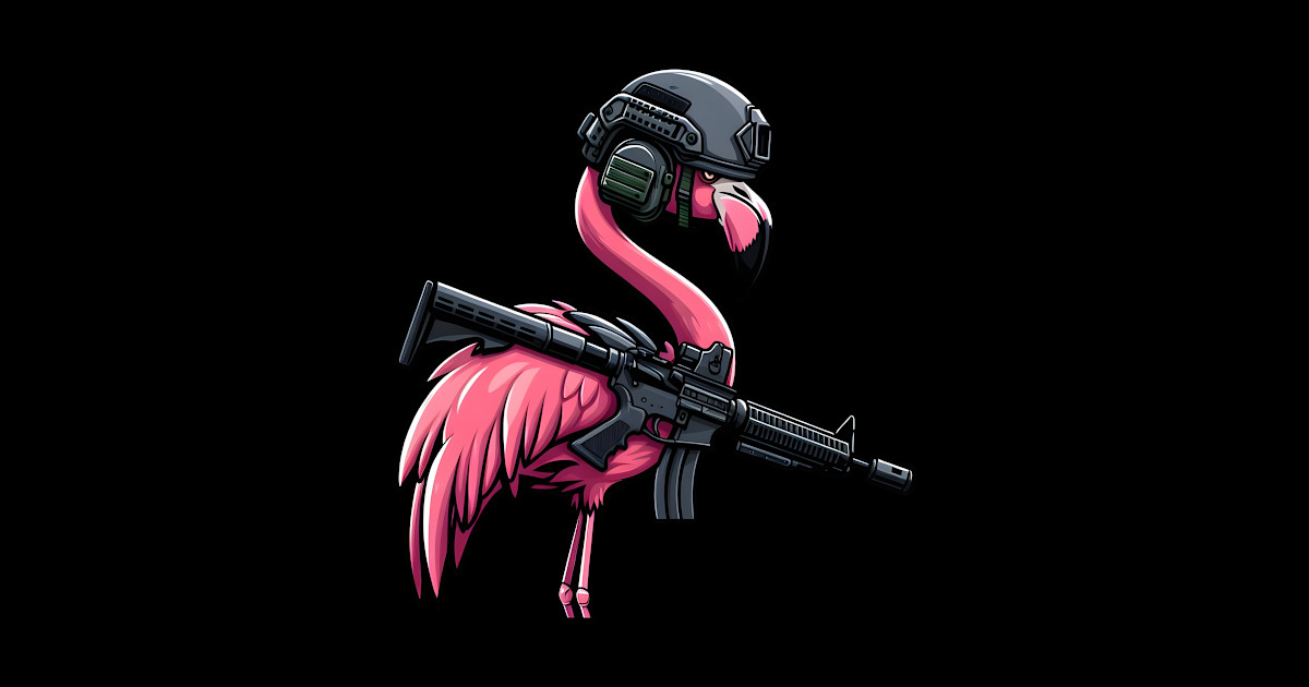 Tactical Flamingo - Flamingo - Sticker | TeePublic