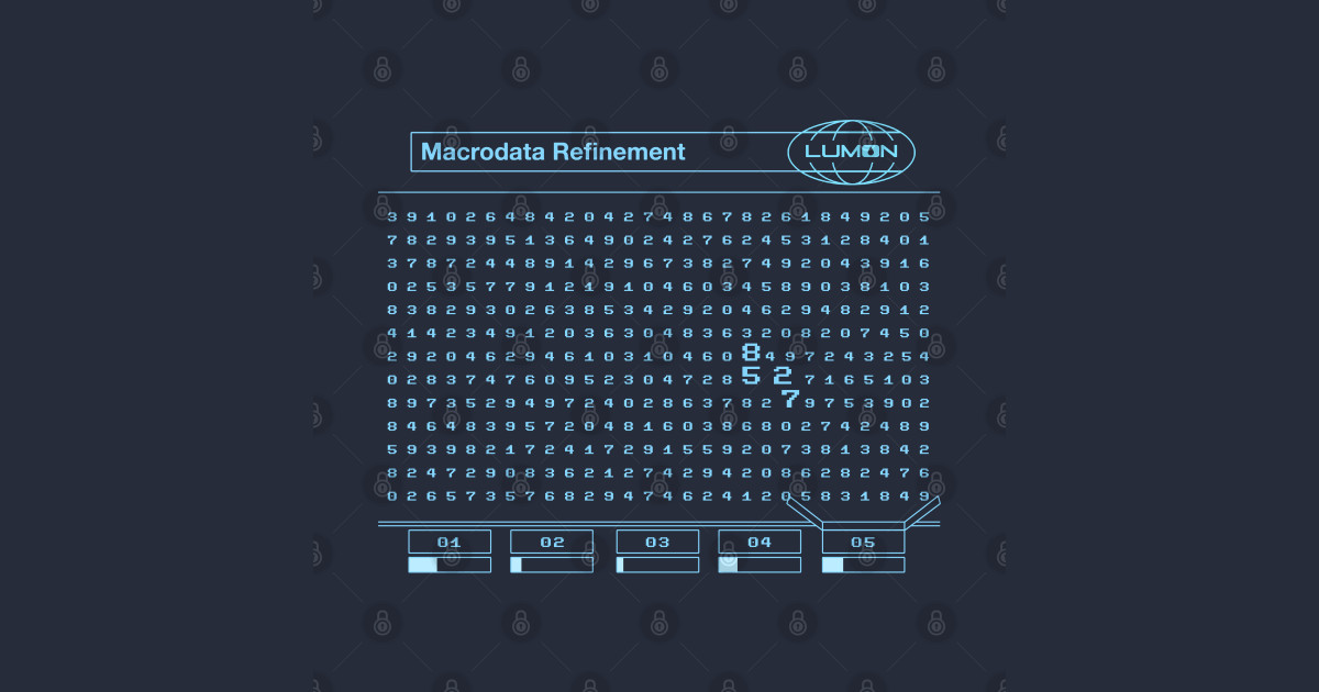 Macrodata Refinement Blue Screen - Macrodata Refinement - T-Shirt ...