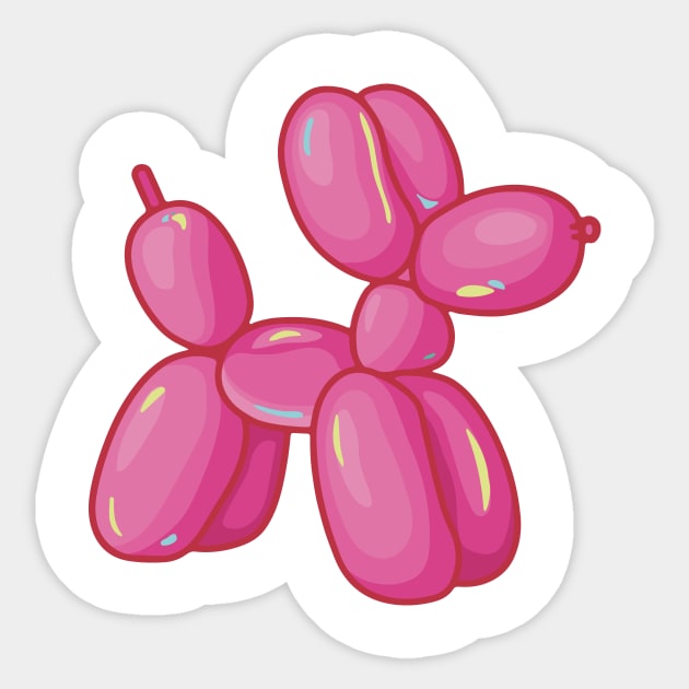 Pink Balloon Dog Animal - Pink Balloon Animal - Sticker | TeePublic