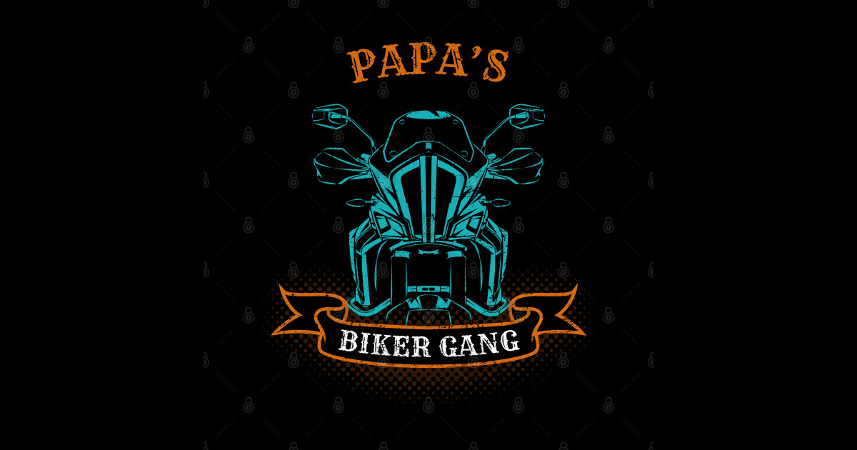 Papa's Biker Gang Father's Day - Papas Biker Gang - Sticker | TeePublic