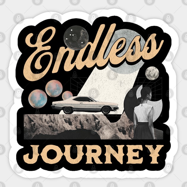 Endless Journey Collage Art - Collage Art - Sticker | TeePublic