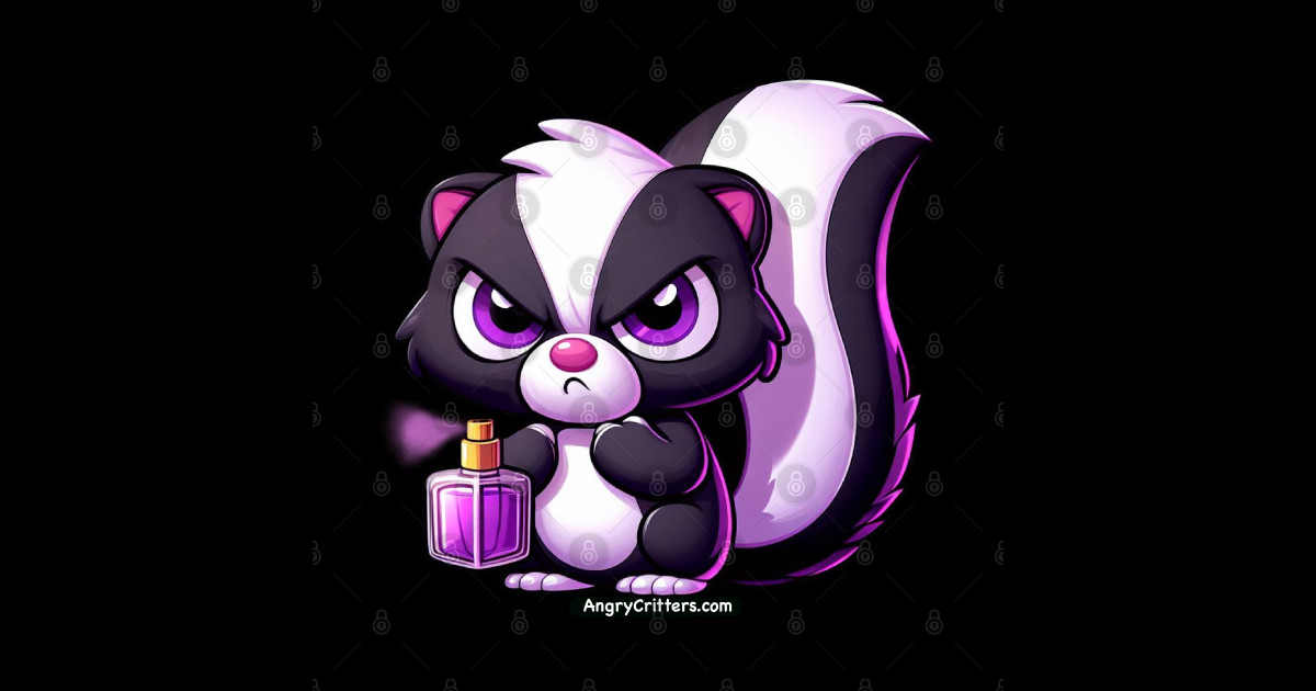 Angry Critters - Skunk with Perfume - Angrycritters - Sticker | TeePublic