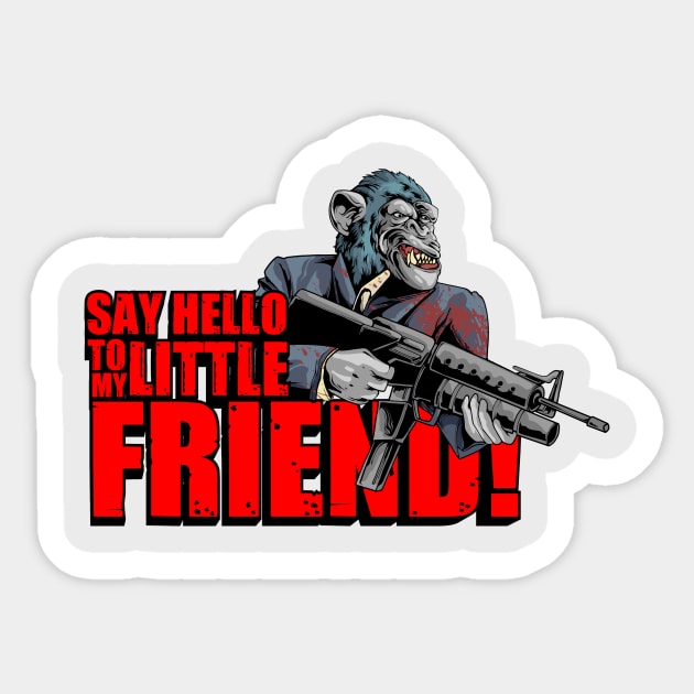 Gun Monkey Scarface - Scarface - Sticker | TeePublic