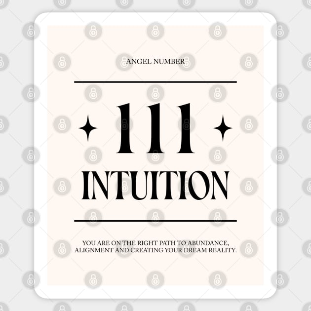 Angel numbers 111, Intuition, Inspiration - Angel Numbers - Sticker ...