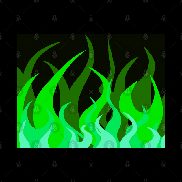 Green Flames - Green Flames - Tapestry | TeePublic