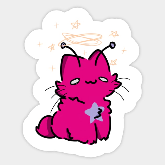 Cosmo Kitty Magenta - Kitty - Sticker | TeePublic
